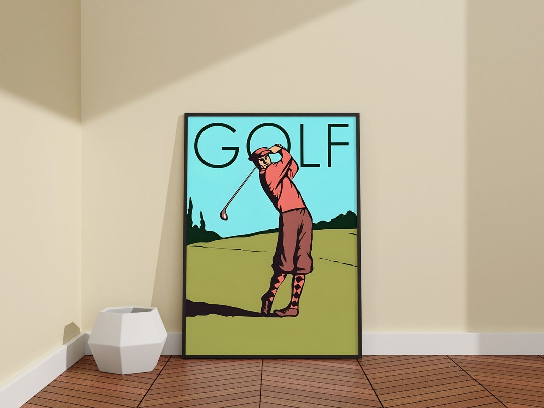 Golf Wall Art / Golf Art Landscape Painting / Vintage Golf Wall Decor ...