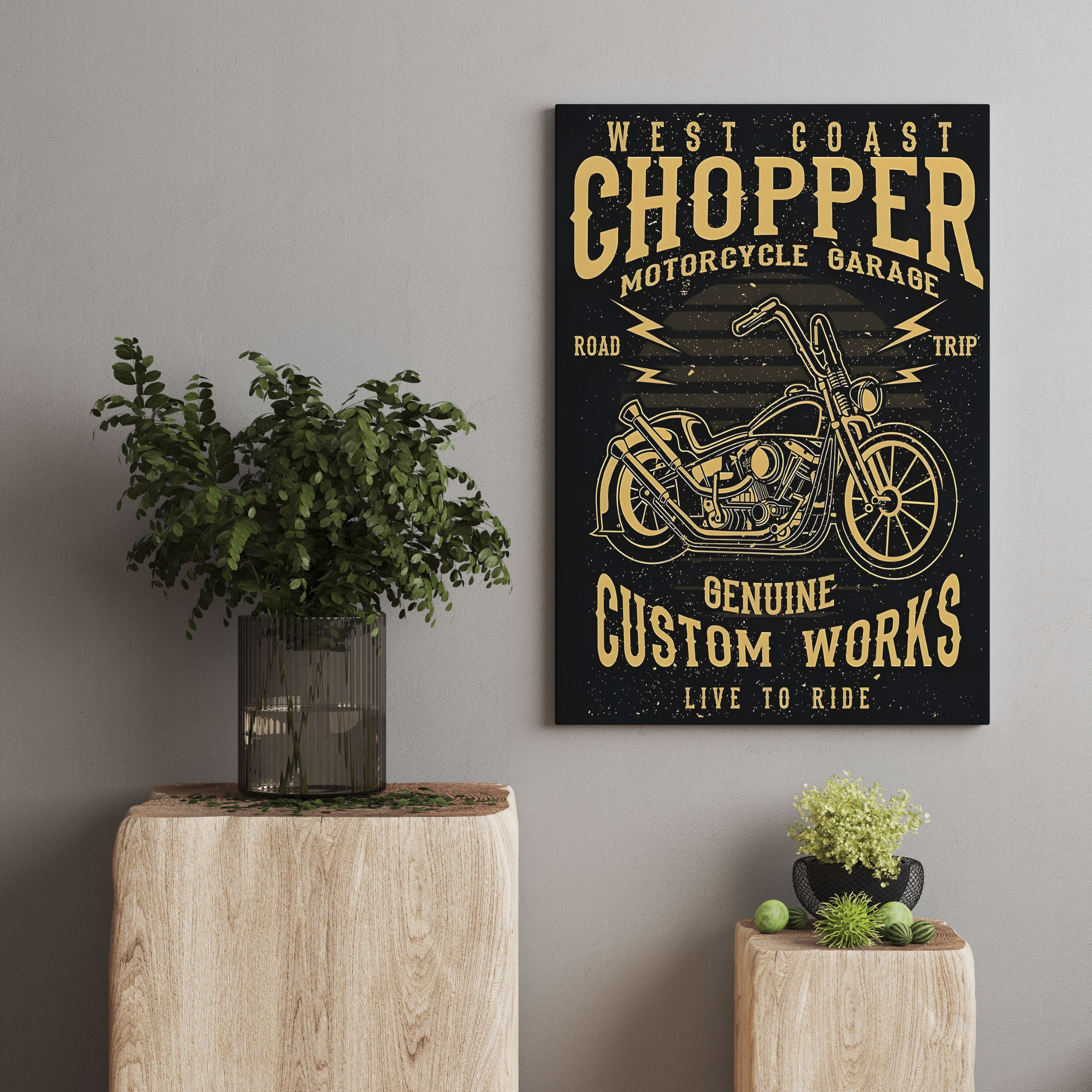 Custom Motorcycle Chopper Poster / Vintage Motorcycle Art - Etsy