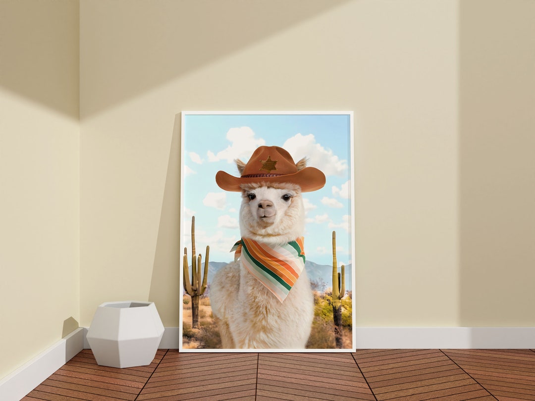 Cowboy Camel Poster / Funny Camel Wall Decor / Camel Artwork / Animals ...