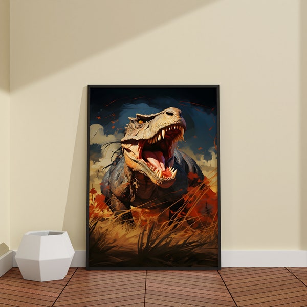 T Rex Painting - Etsy