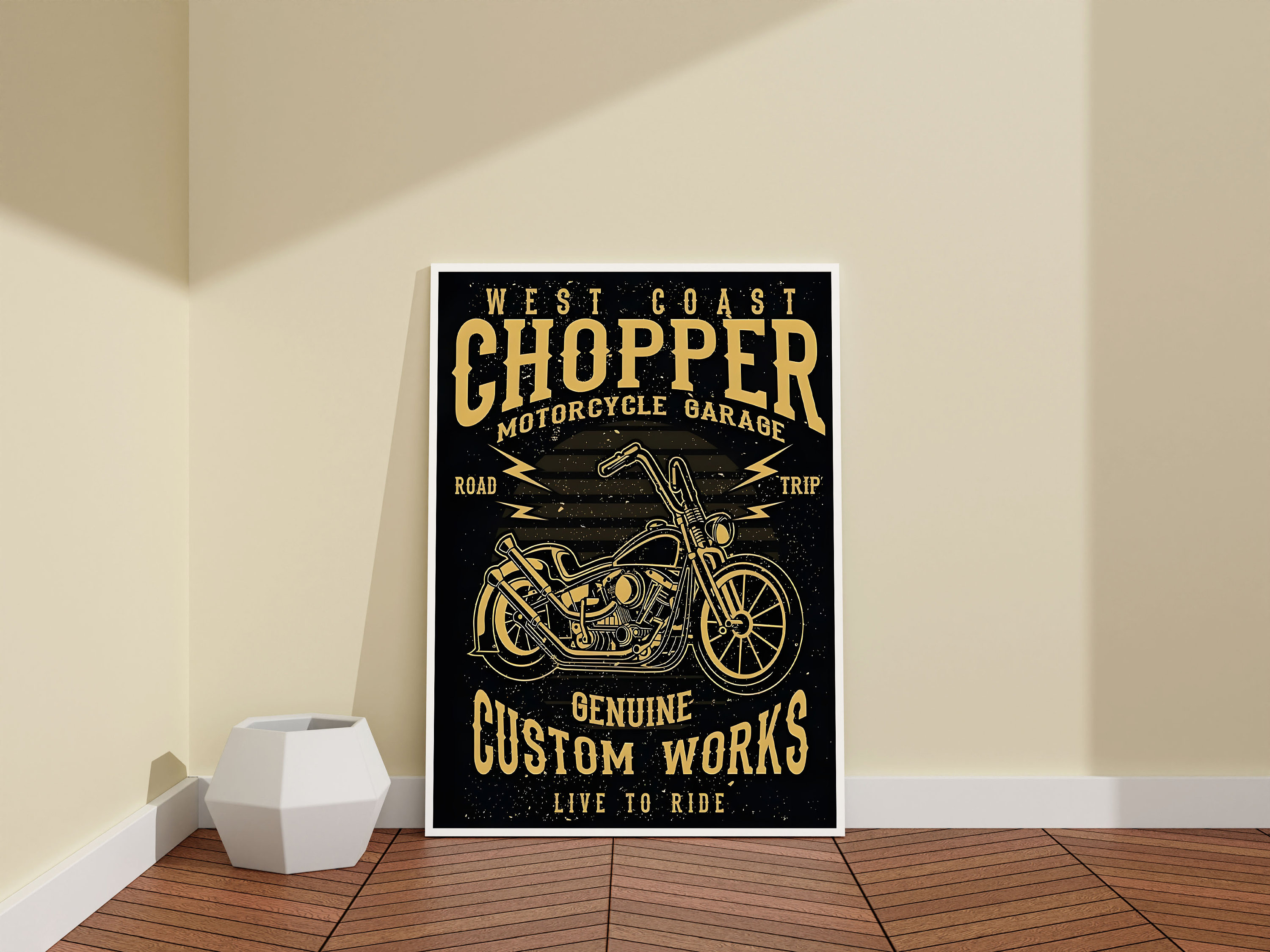 Custom Motorcycle Chopper Poster / Vintage Motorcycle Art - Etsy