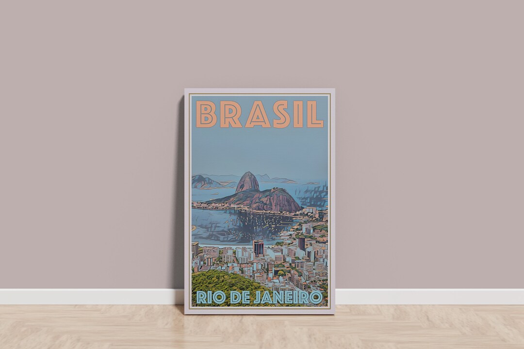Brasil Rio Da Jaeniro Canvas / Vintage Brasil Wall Decor / - Etsy