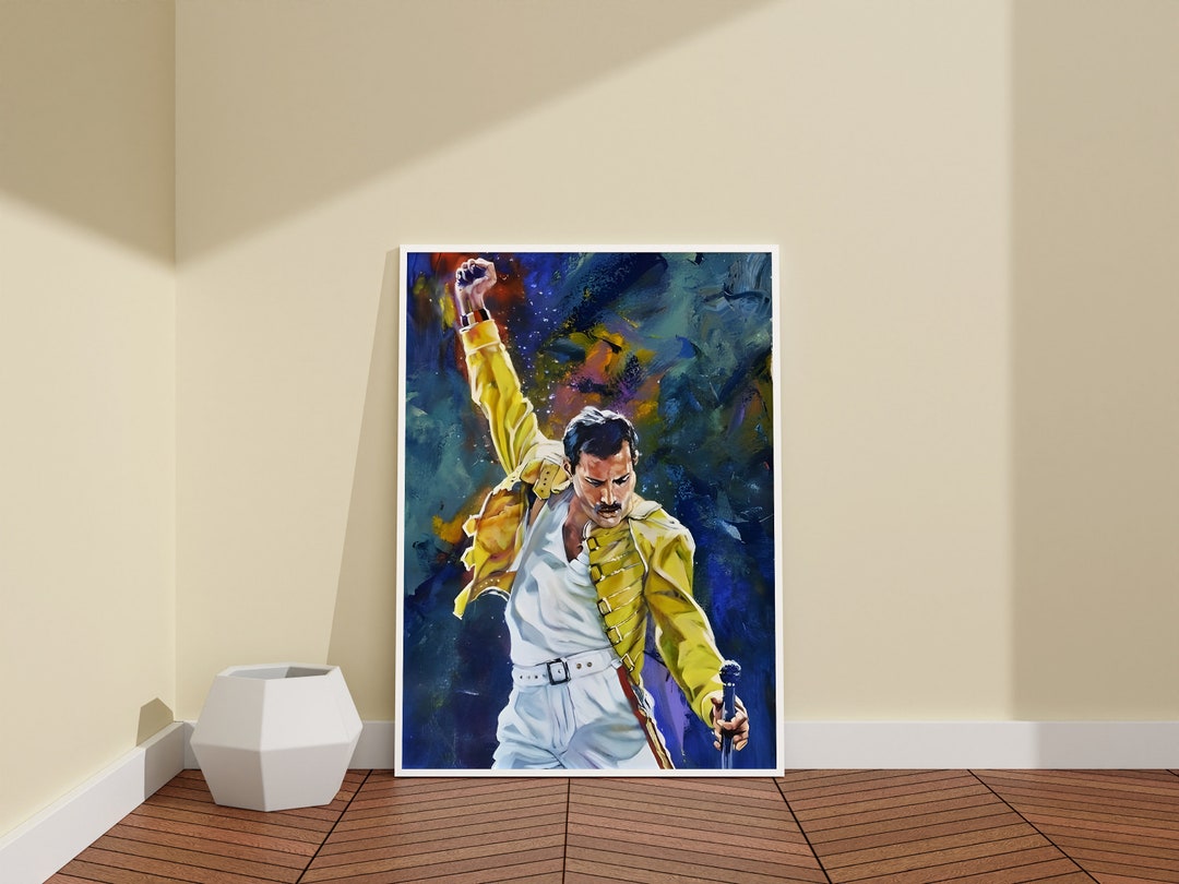 Freddie Mercury Poster / Freddie Mercury Canvas Wall Art / the Queen ...