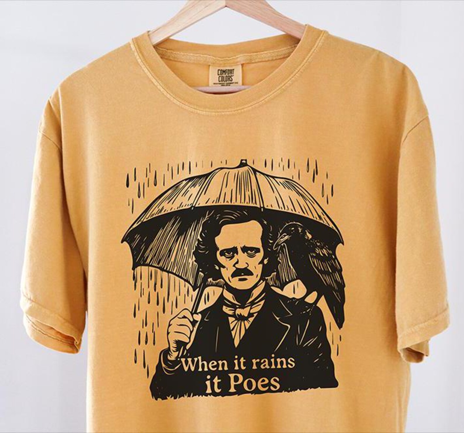 Edgar Allen Poe Shirt Comfort Colors® Edgar Allan Poe Evermore Shirt ...