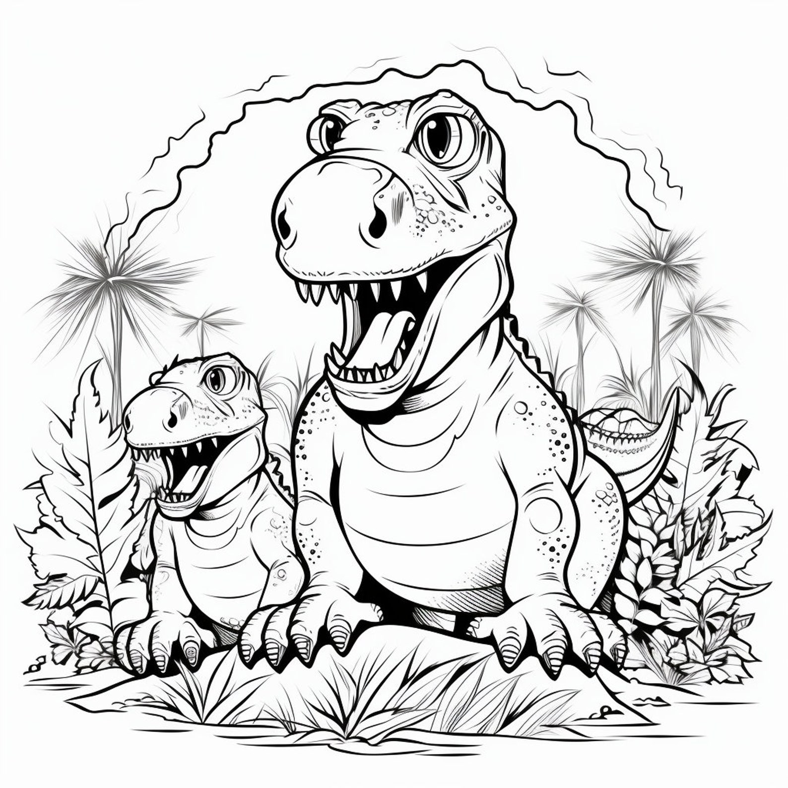 Dinosaur Coloring Pages - Etsy