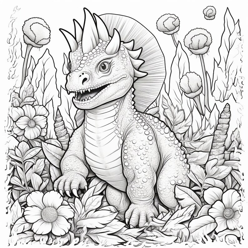 Dinosaur Coloring Pages - Etsy