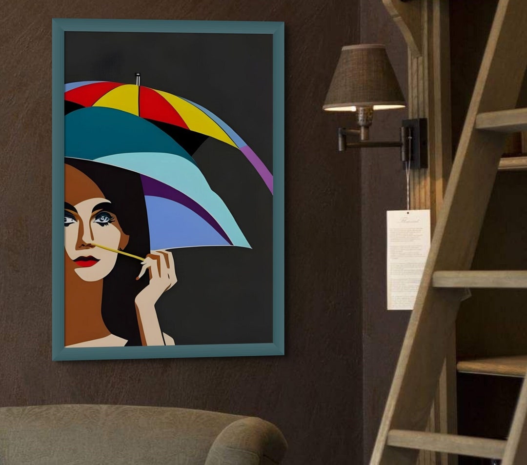 Surrealist Poster 'sunlight Dreamer': Bright Colors, Woman With ...