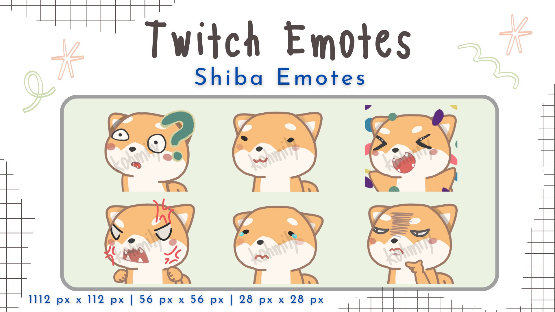 Shiba Twitch / Discord Emotes - Etsy