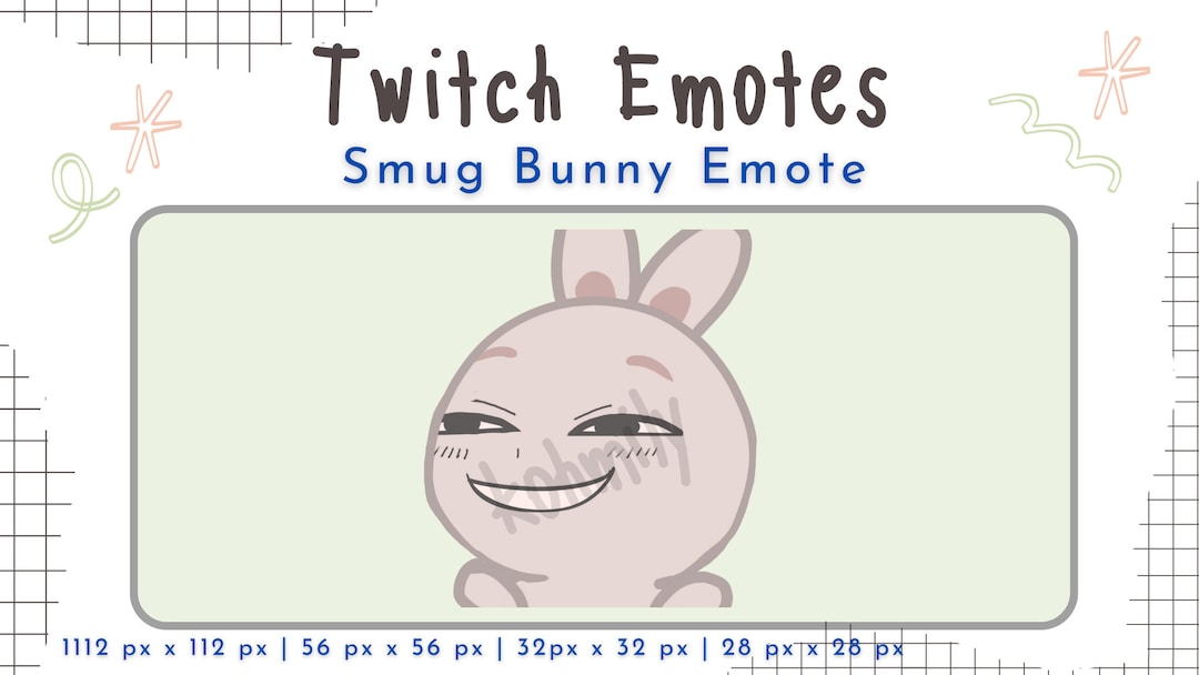 Smug Rabbit Twitch / Discord Emote - Etsy