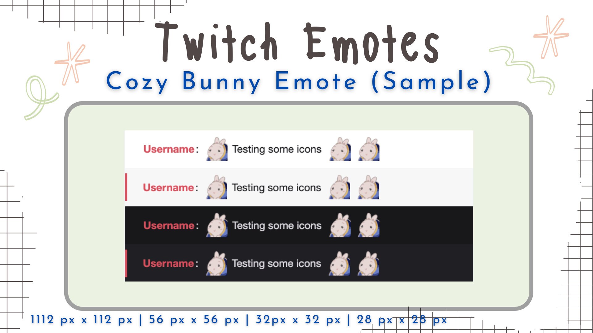 Cozy Rabbit Twitch / Discord Emote - Etsy