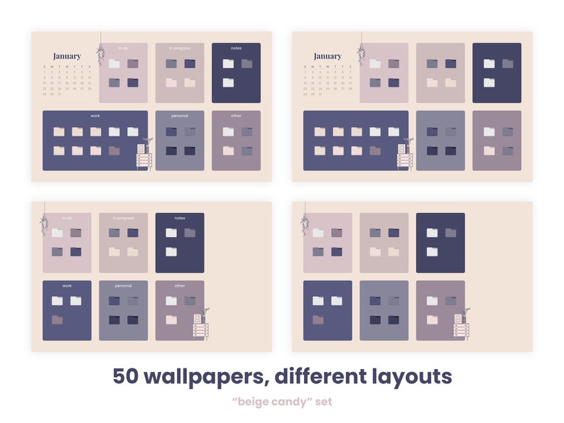 Desktop Organizer Wallpaper Folder Icons Calendar 2023 & 2024 ...