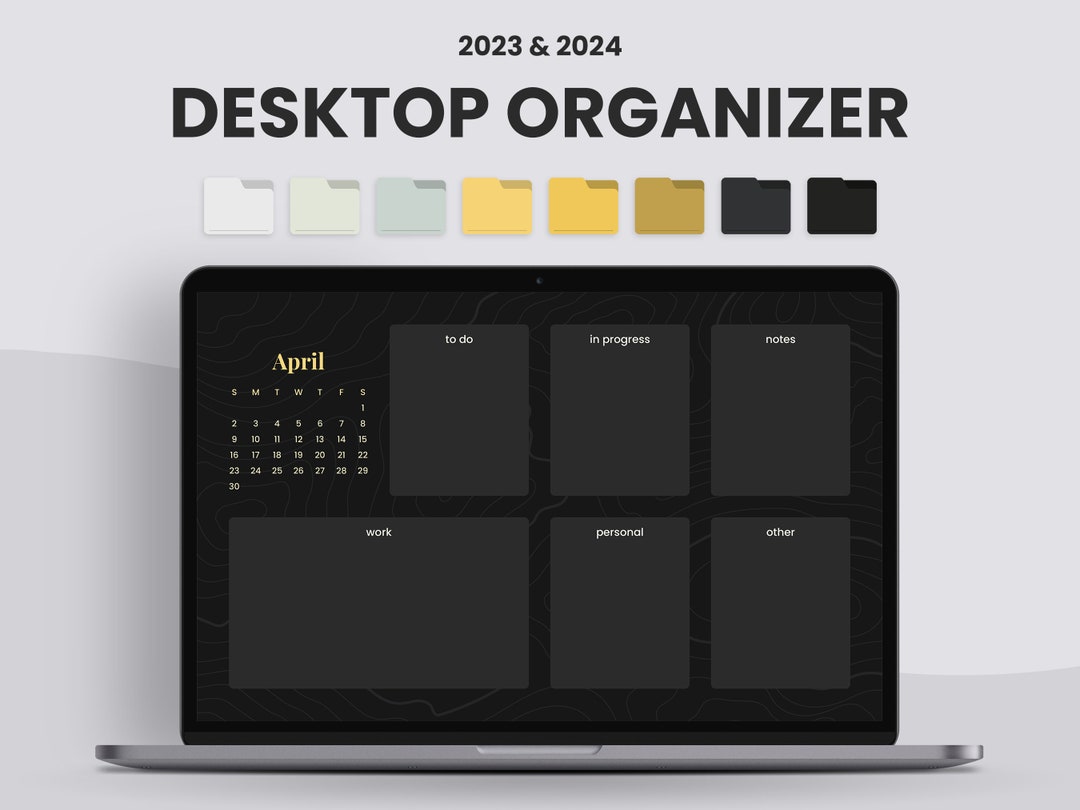 Desktop Organizer Wallpaper Folder Icons Calendar 2023 & - Etsy