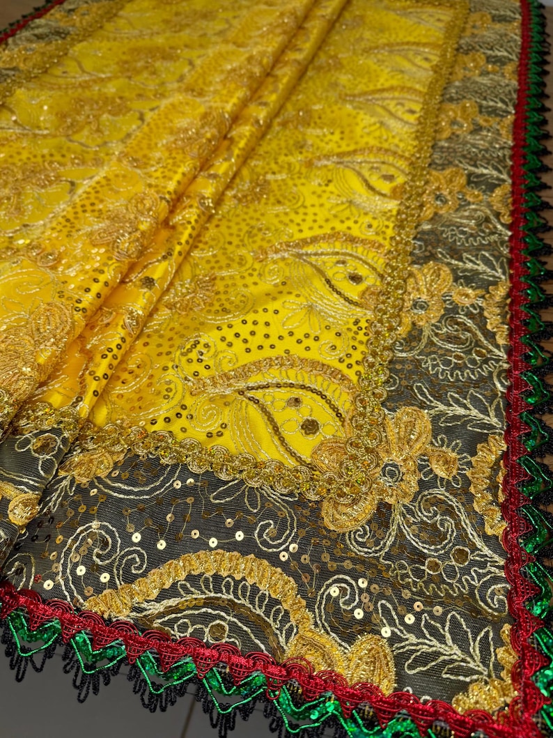 Oshun Ibu Kole Scarf. Orishas Altar Scarf | Altar Cloth for Orishas ...