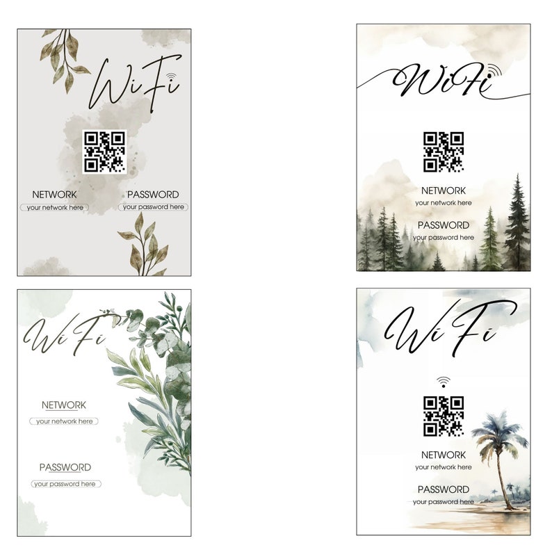 Printable Wifi Code, Wifi Password Sign,wi-fi Print, Wifi Printable ...