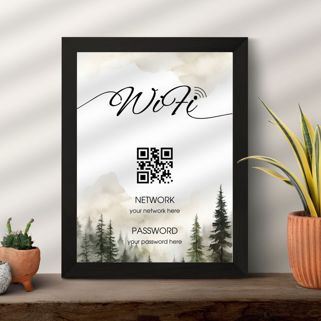 Printable Wifi Code, Wifi Password Sign,wi-fi Print, Wifi Printable ...