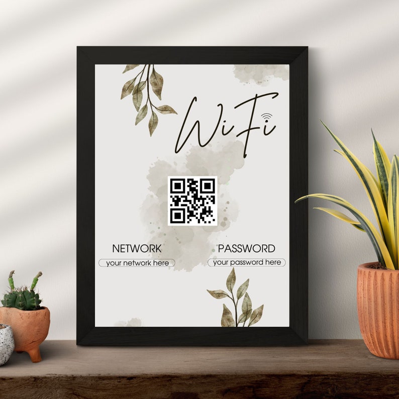Printable Wifi Code, Wifi Password Sign,wi-fi Print, Wifi Printable ...