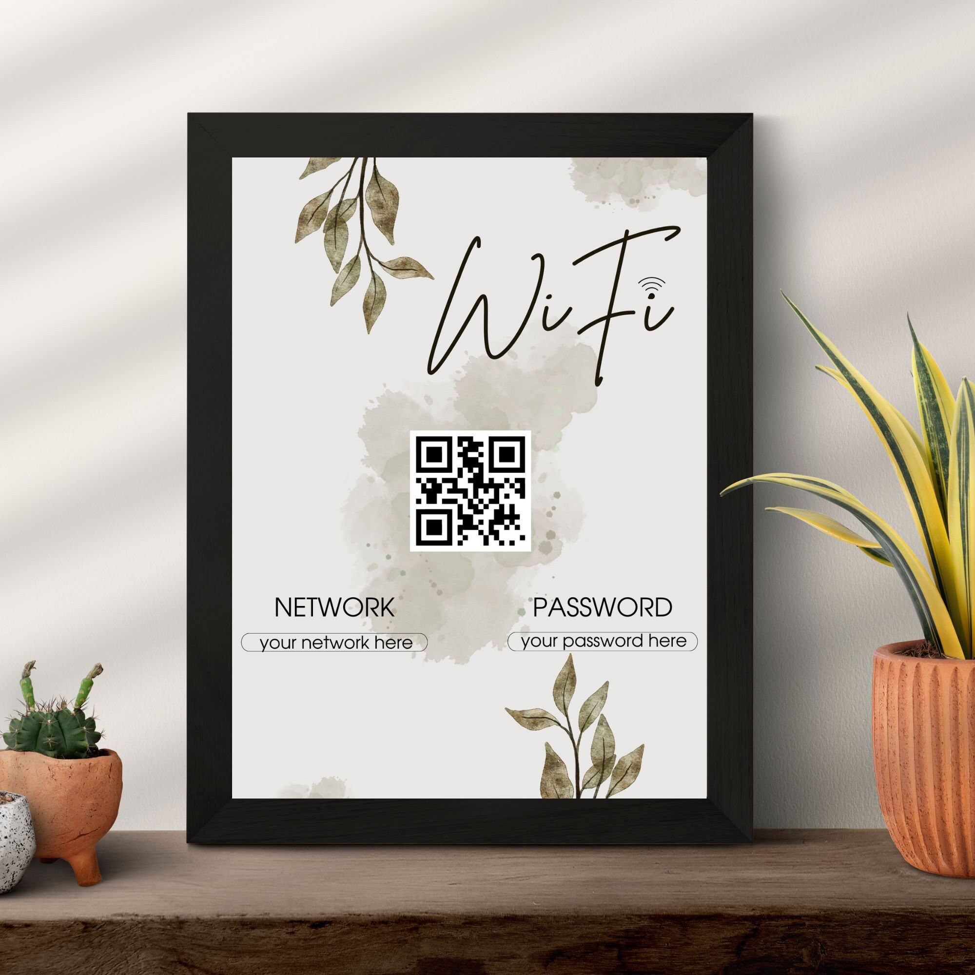 Printable Wifi Code, Wifi Password Sign,wi-fi Print, Wifi Printable ...