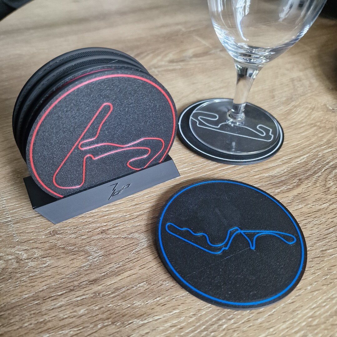 F1 Circuit Coasters Color Customizable 4, 6 or 8 Coasters - Etsy