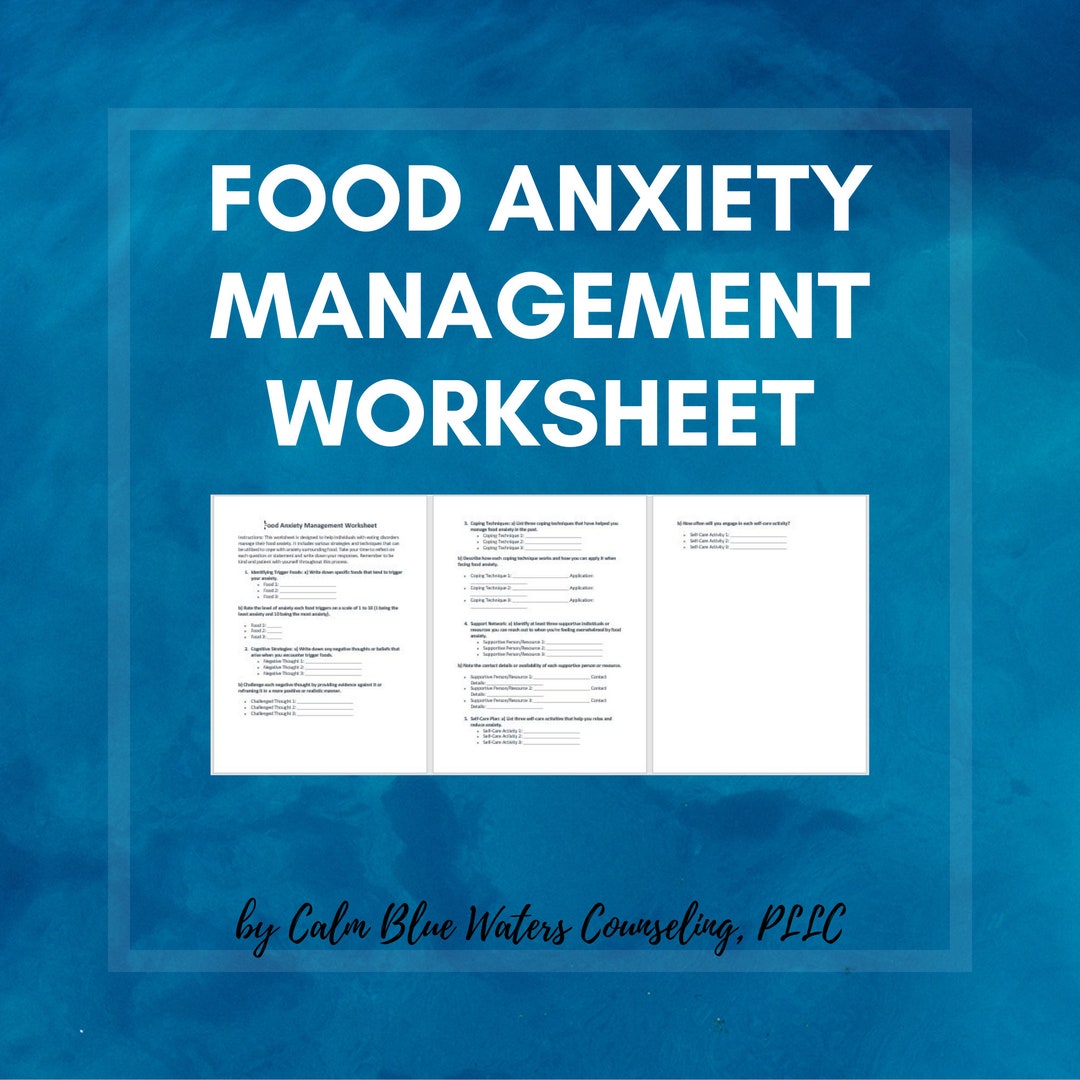 Food Anxiety Management Worksheet - Etsy