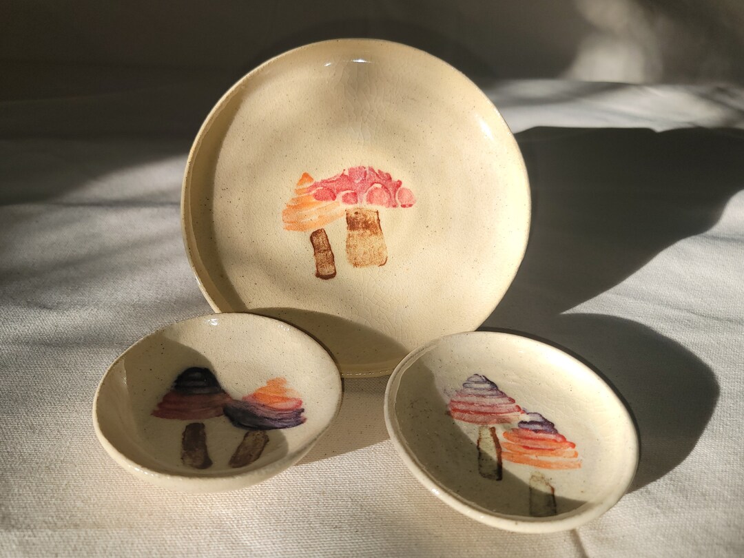 Mushrooms Plates - Etsy