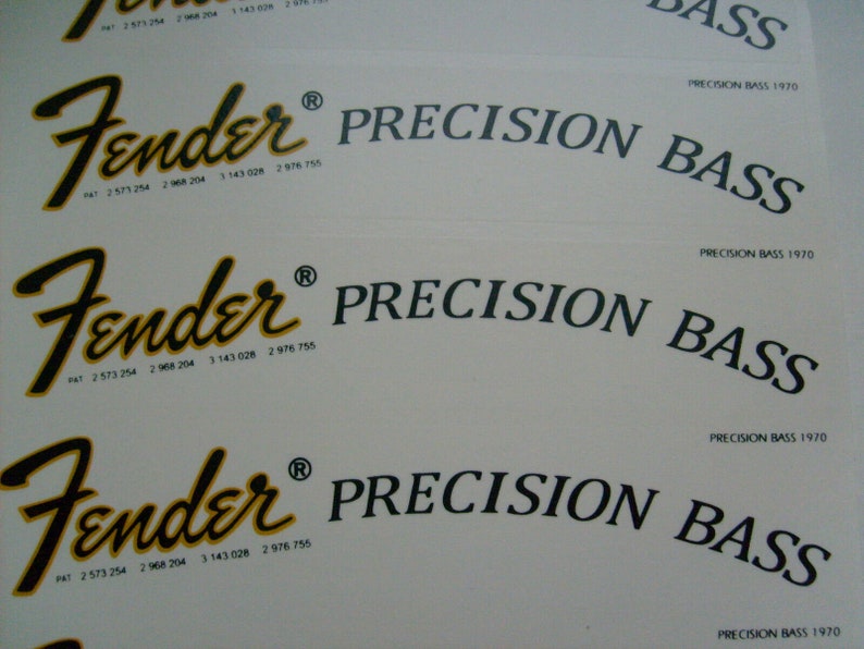 Perfect Precision Bass Decals Waterslide for Your Restoration Guitar - Etsy