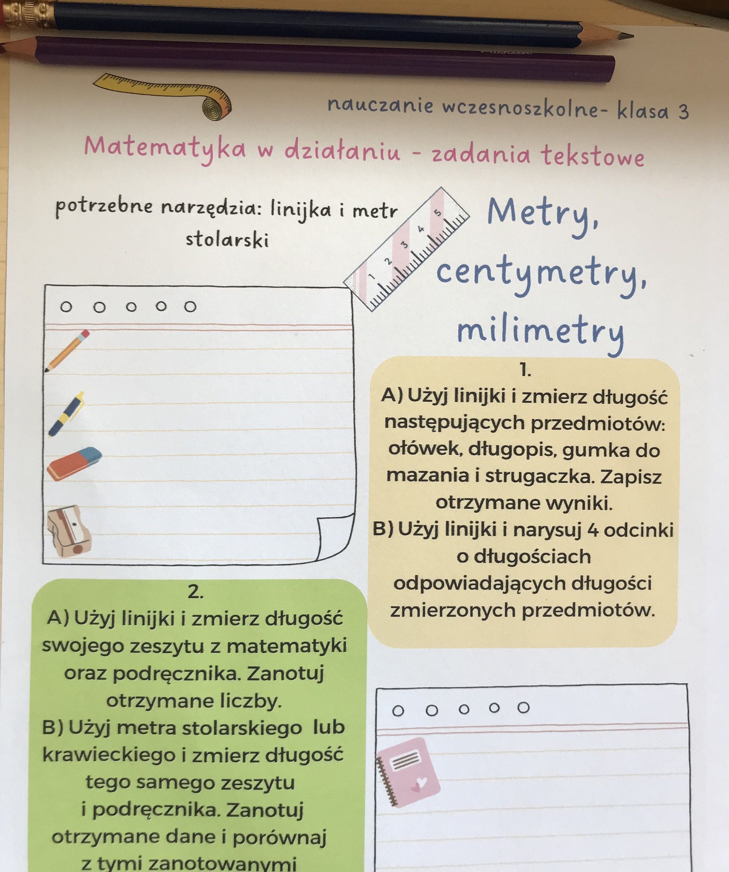 Meters, Centimeters, Millimeters Mathematics in Action Word Problems ...