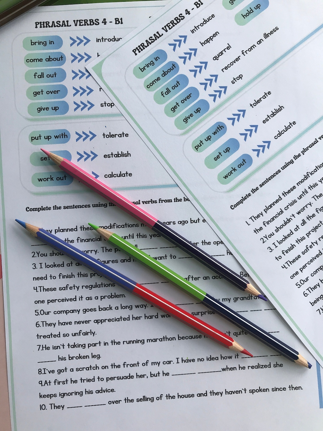 Phrasal Verbs 4 – B1 – English as a Second Language - Etsy