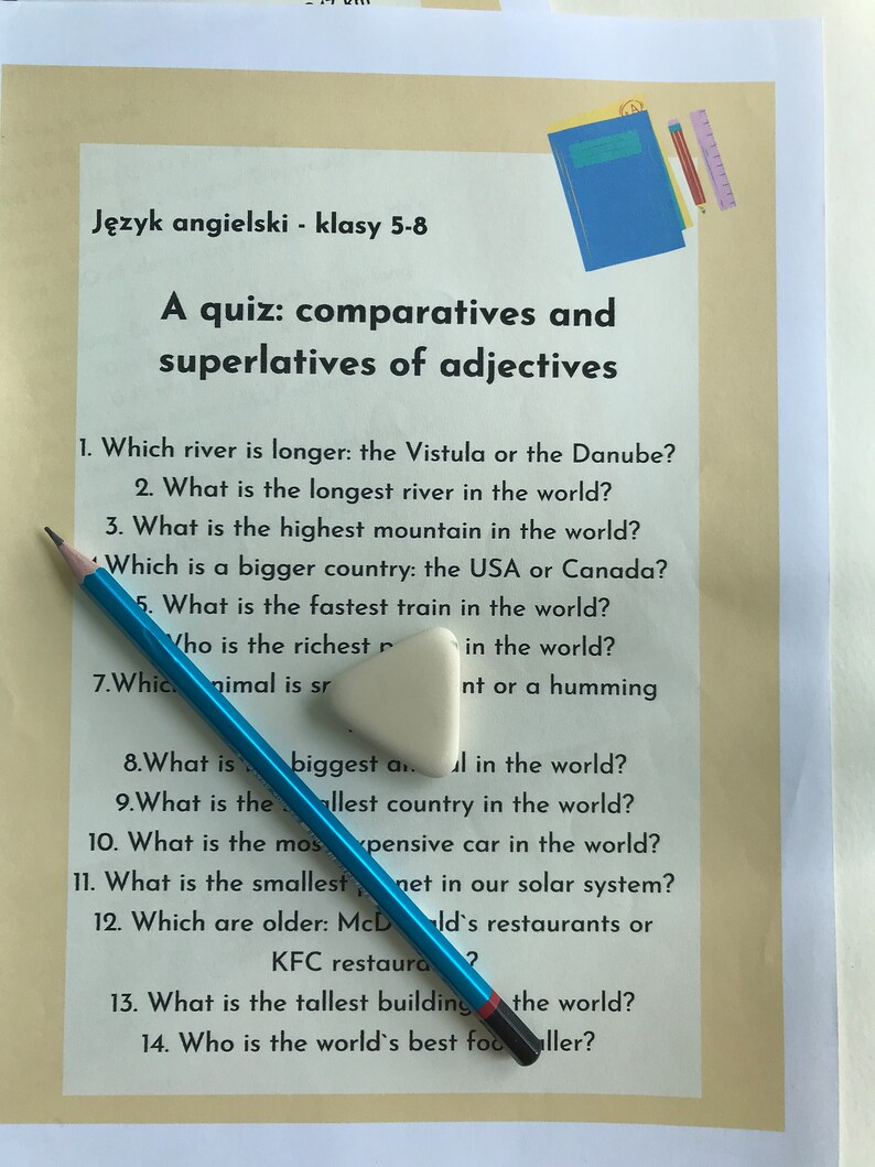 The Longest in the World... - 14 Quiz Questions With Comparatives and Superlatives of Adjectives ...