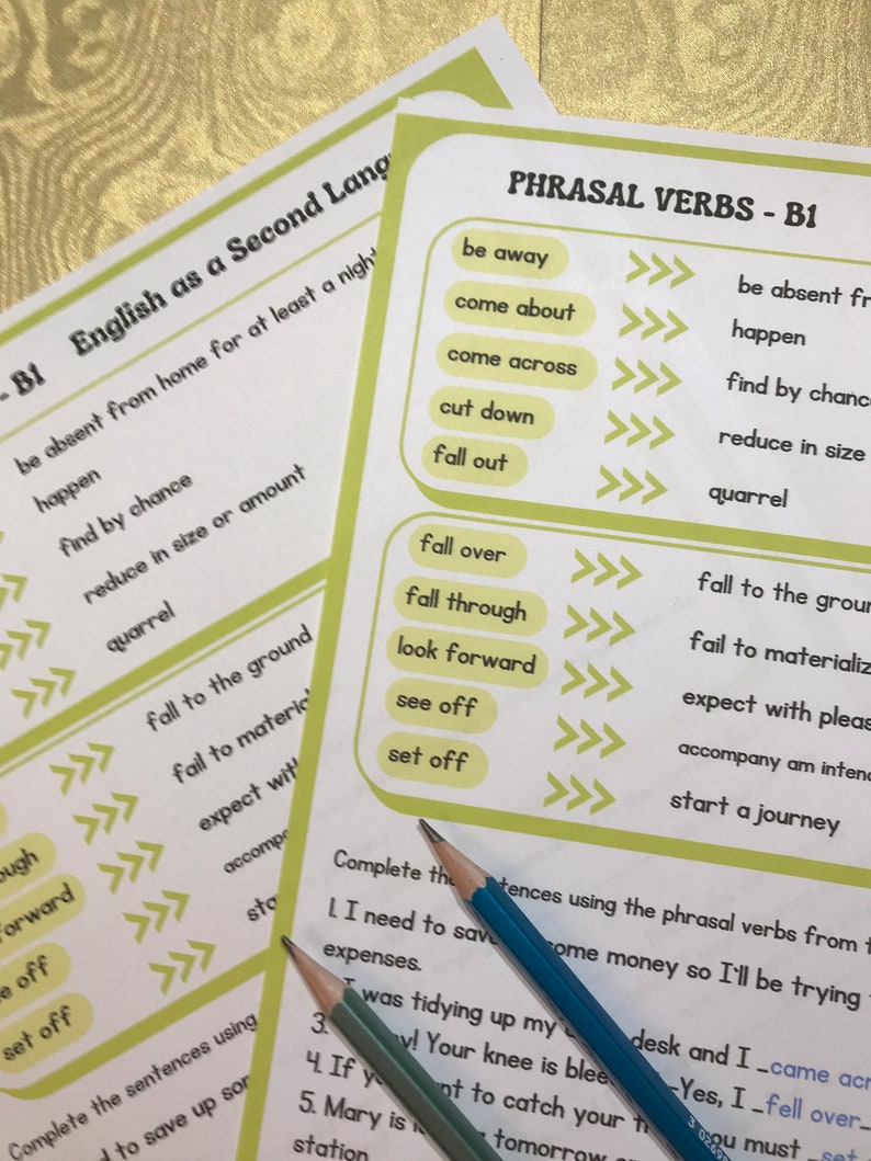 Phrasal Verbs 1 – B1 – English as a Second Language - Etsy