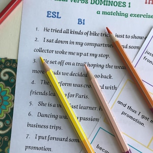 Phrasal Verbs DOMINOES 1 – Matching Exercise B1 ESL - Etsy