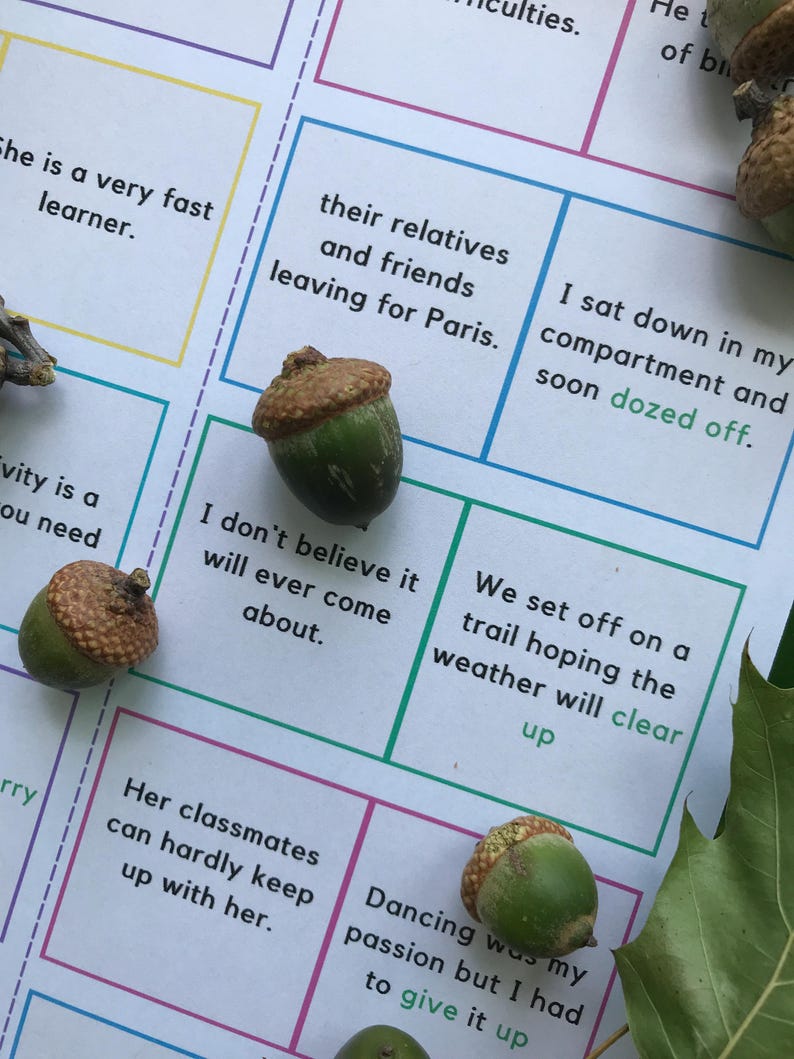 Phrasal Verbs DOMINOES 1 – Matching Exercise B1 ESL - Etsy