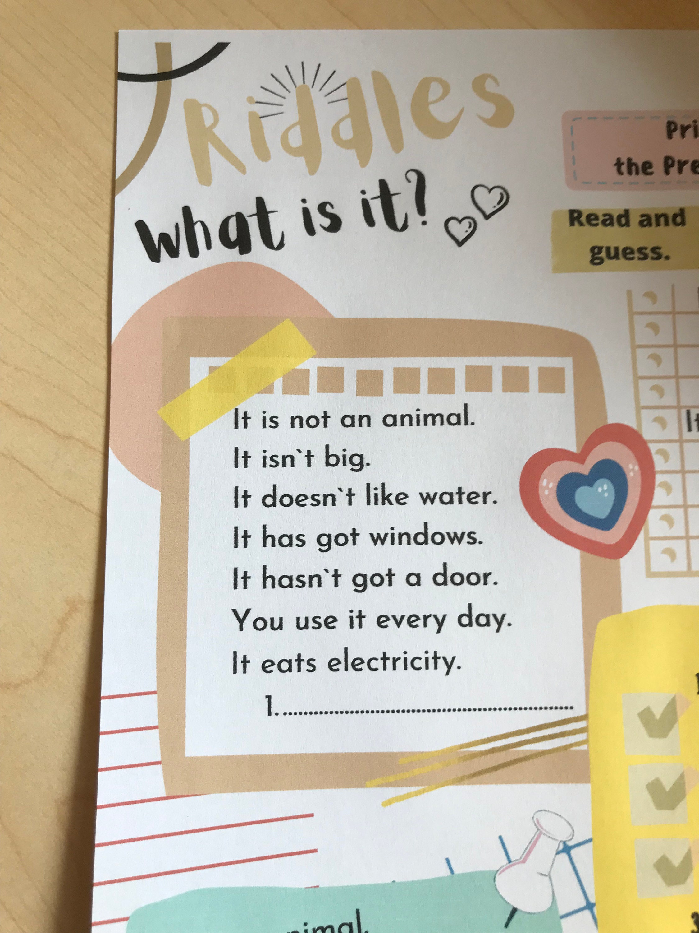Riddles for English Language Learners. 9-10 Years Old. - Etsy