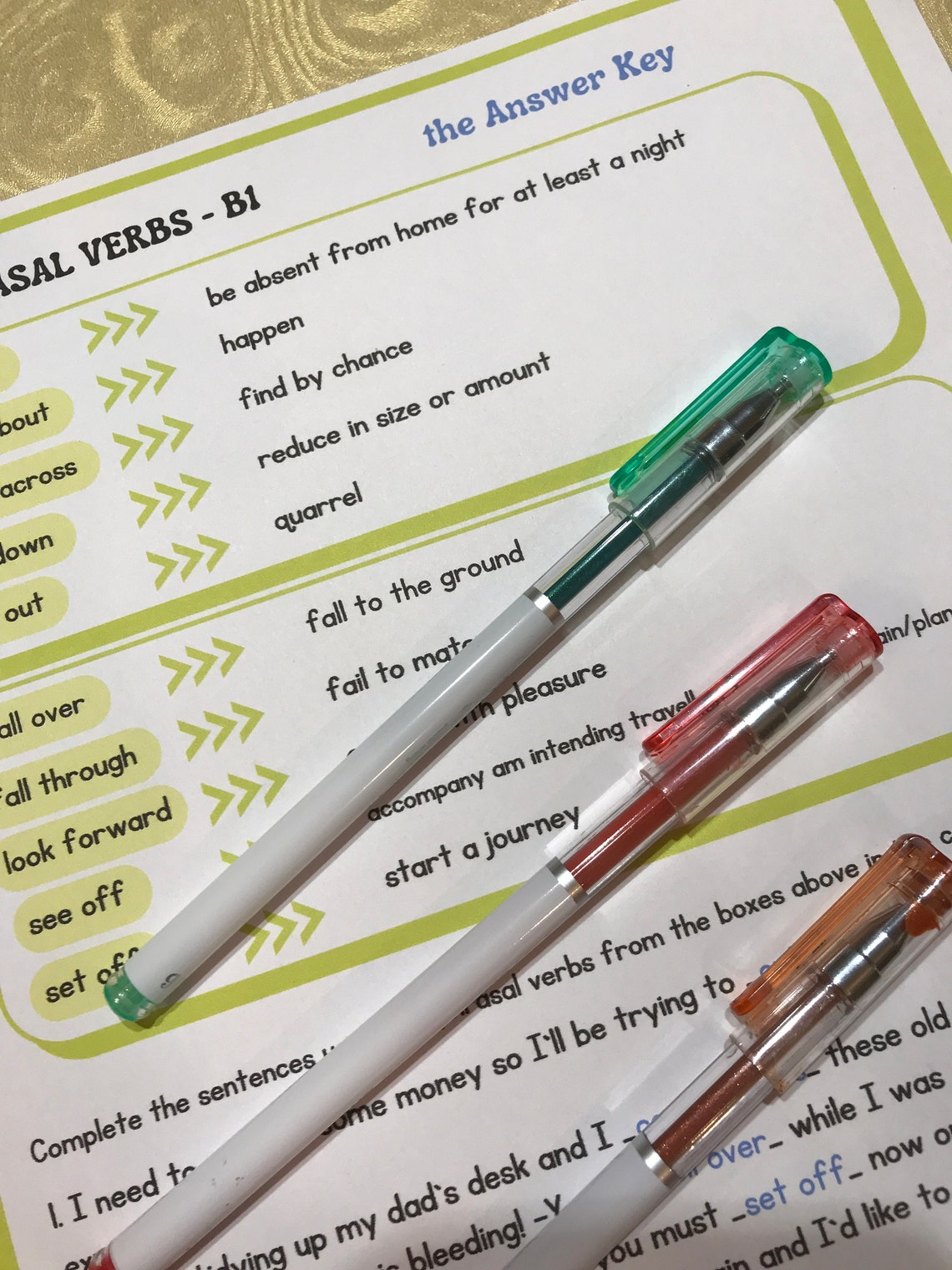 Phrasal Verbs Parts 1, 2, 3 and 4 English as a Second Language B1 - Etsy