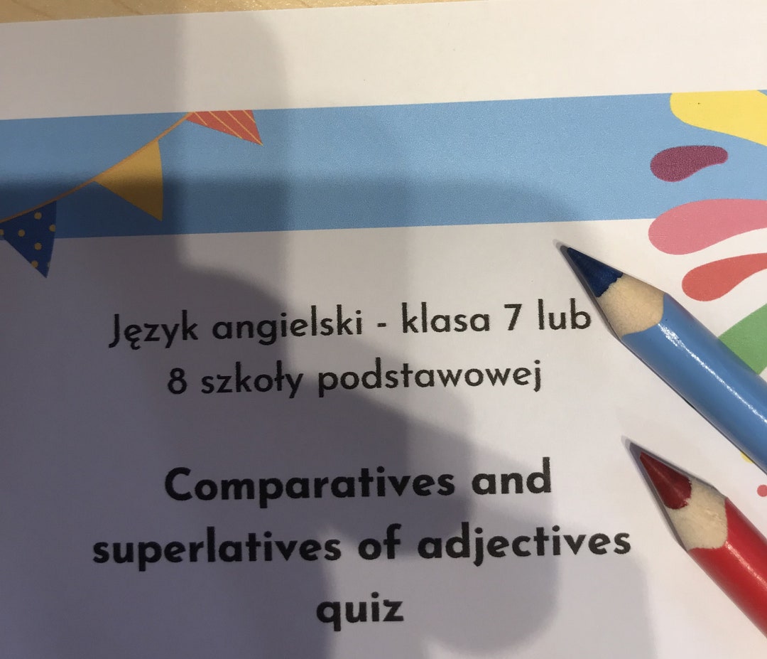Comparatives and Superlatives of Adjectives a Quiz. ESL. - Etsy