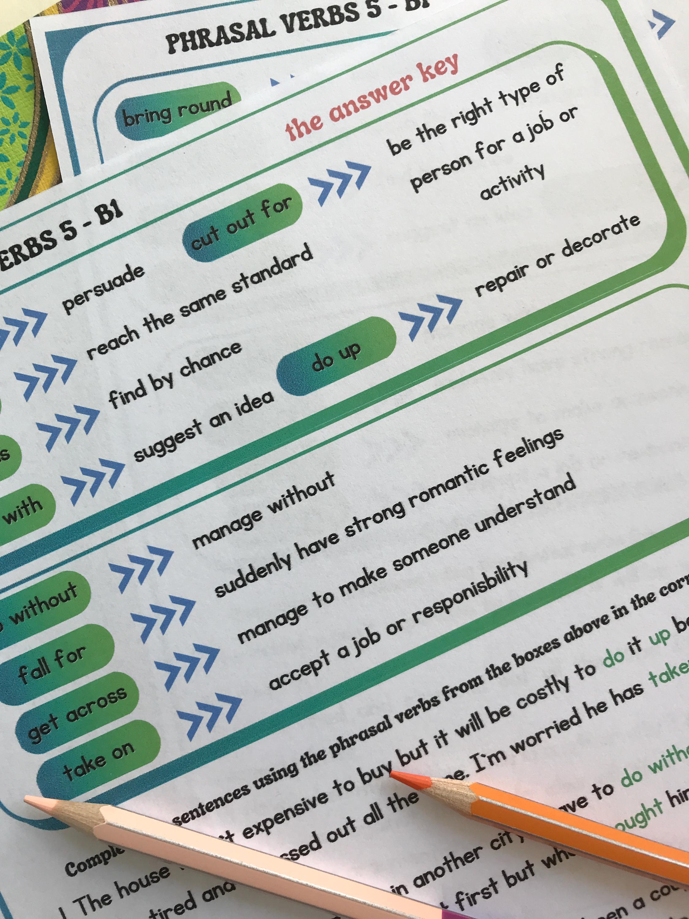 PHRASAL VERBS 5 – English as a Second Language - B1 - Etsy