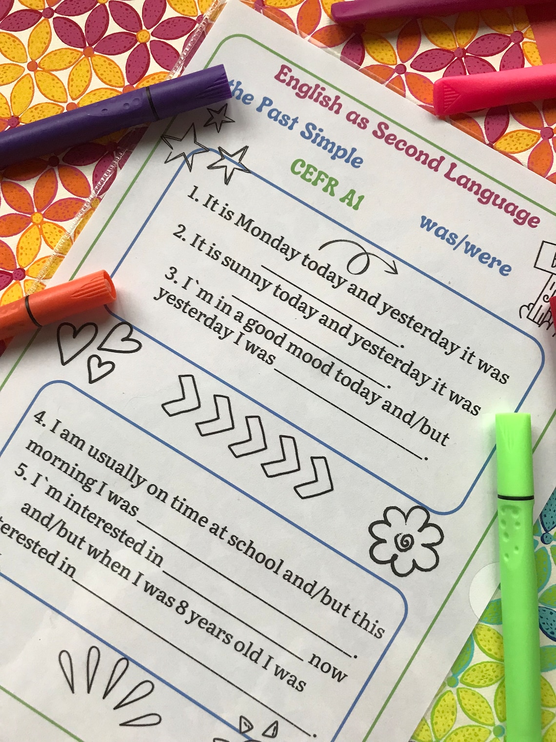 It Was Tuesday Yesterday – the Past Simple A1, ESL - Etsy