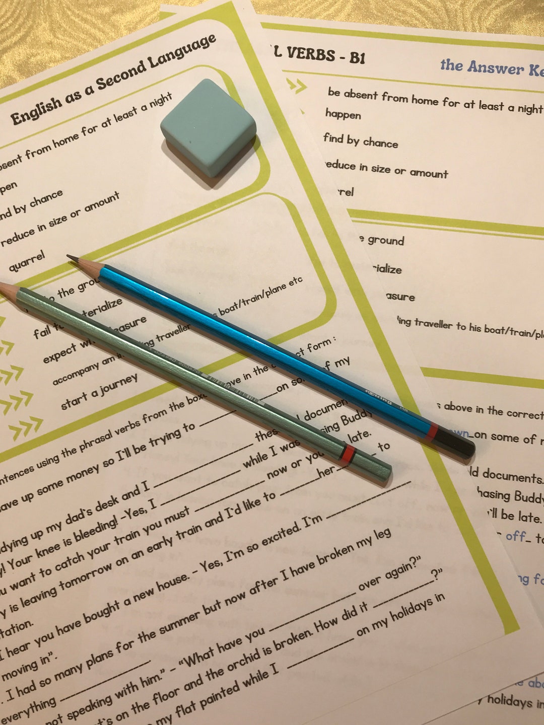 Phrasal Verbs Parts 1, 2, 3 and 4 English as a Second Language B1 - Etsy