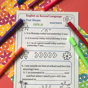 It Was Tuesday Yesterday – the Past Simple A1, ESL - Etsy