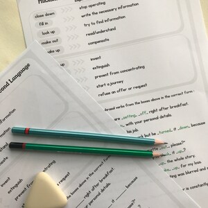 Phrasal Verbs Parts 1, 2, 3 and 4 – English as a Second Language B1 - Etsy