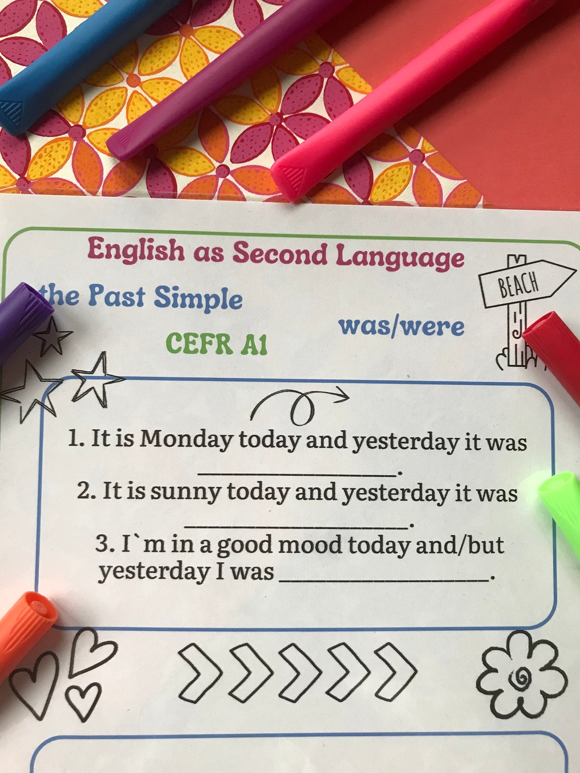 It Was Tuesday Yesterday – the Past Simple A1, ESL - Etsy