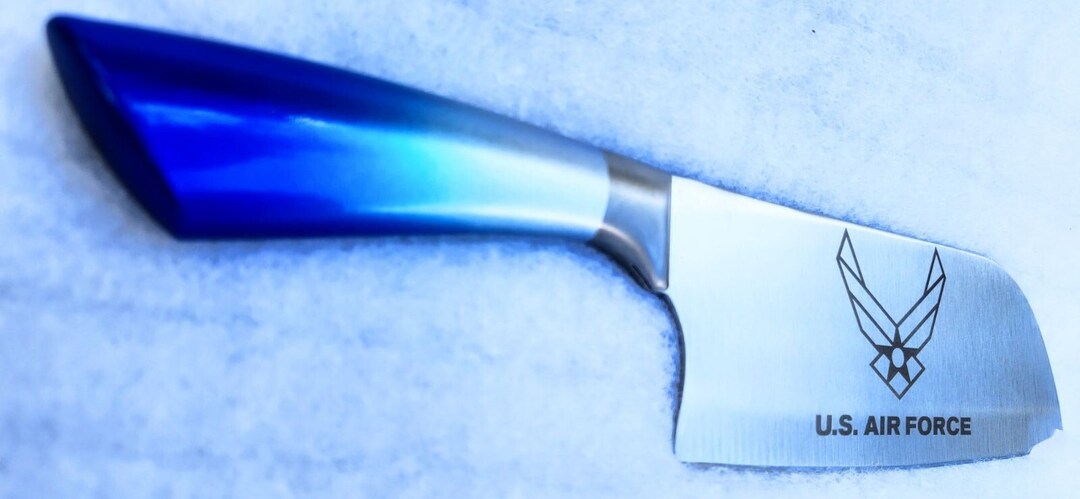 Custom Butcher Knives Blue & Silver Stainless Steel Kitchen Cleaver ...