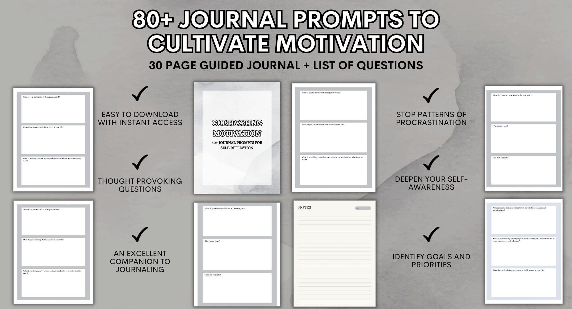 Motivation Journal: 80 Questions to Cultivate Motivation, Stop ...