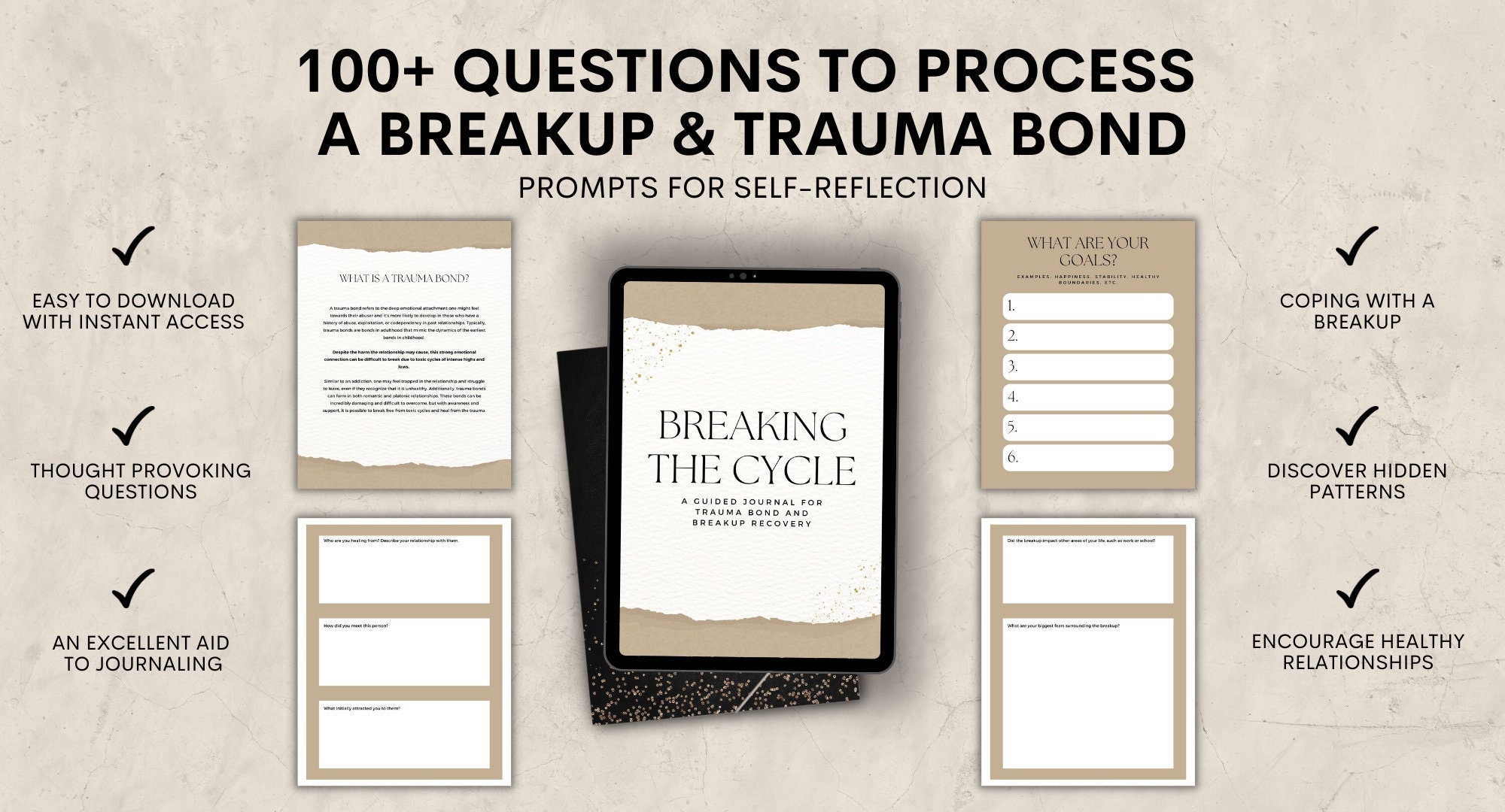 100 Questions to Process a Breakup & Trauma Bond Workbook, Guided ...