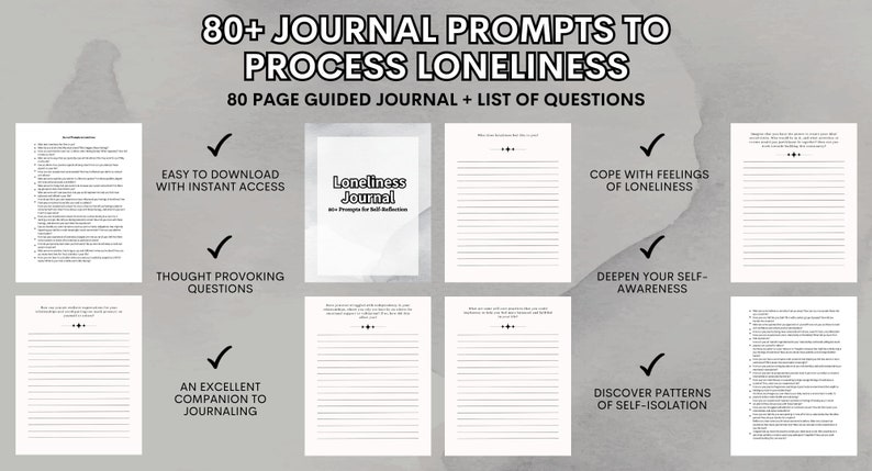 80 Journal Prompts to Process the Feelings of Loneliness, Guided ...