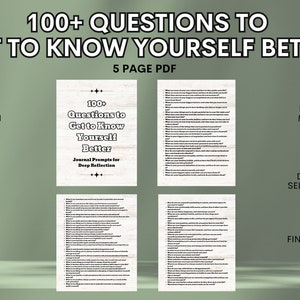 100 Questions to Get to Know Yourself Better: Deep Reflection Journal ...