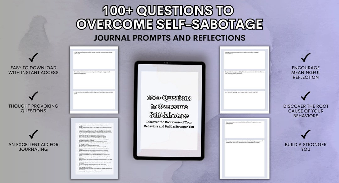 100 Questions to Overcome Self-sabotage: Guided Mental Health Journal ...