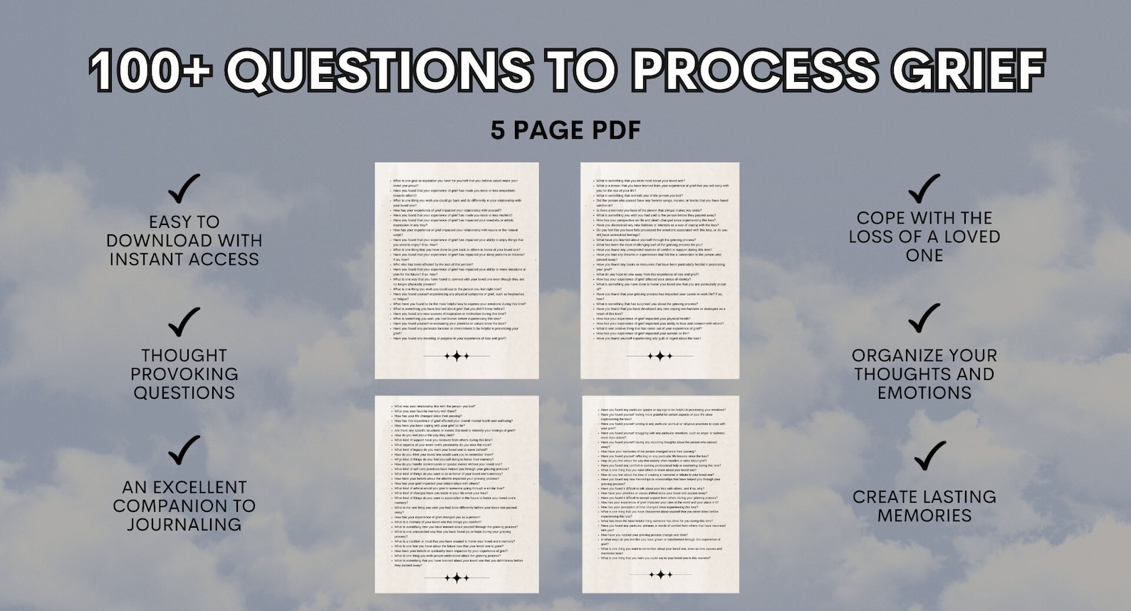100 Questions to Process Grief: Self-reflection and Healing Journal ...