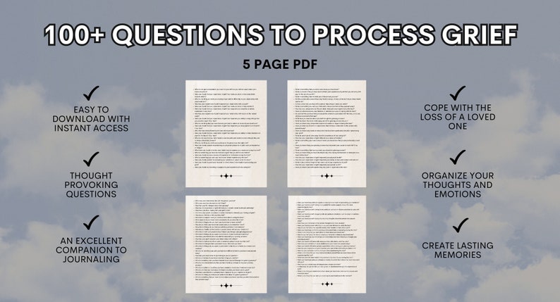 100 Questions to Process Grief: Self-reflection and Healing Journal ...