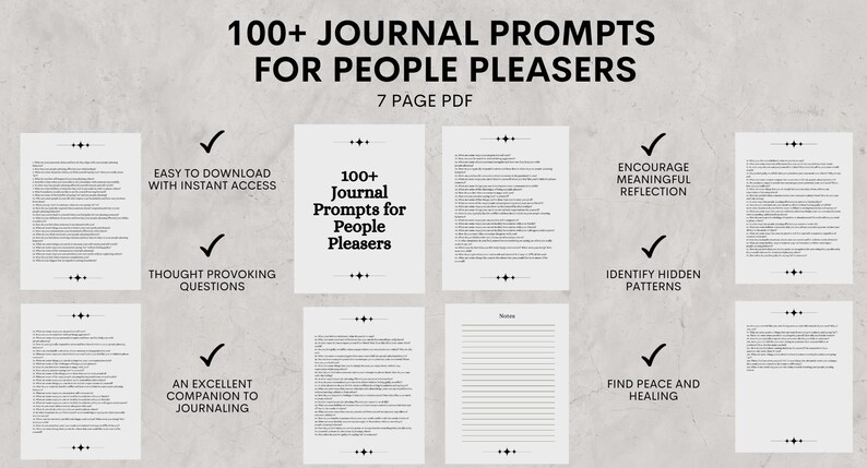 100 Journal Prompts for People Pleasers, Mental Health Journal, People ...