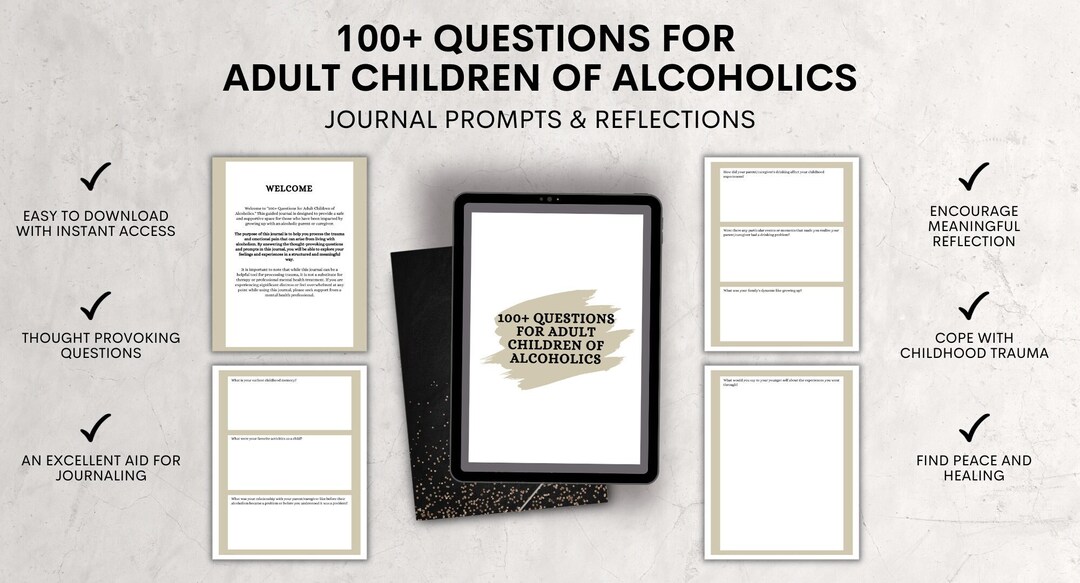 100 Questions for Adult Children of Alcoholics Journal, Guided Healing ...